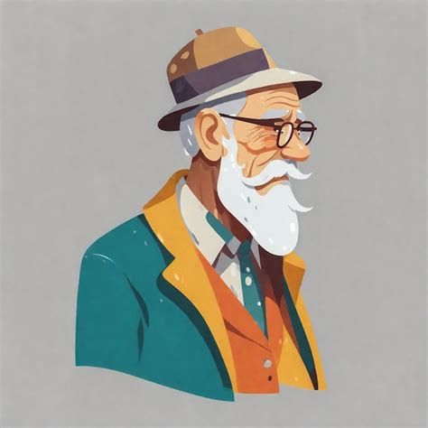 Premium Vector Illustration Of Old Man On White Background
