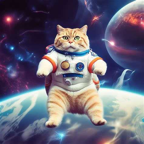 Fat Fat Cat In Space — Image Created In Shedevrum