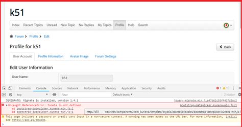 Uncaught Referenceerror Joomla Is Not Defined At Bootstrap Datepicker