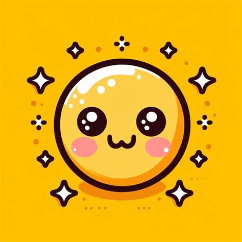 Premium Photo Cute Happy Face Emoticon Cartoon Illustration
