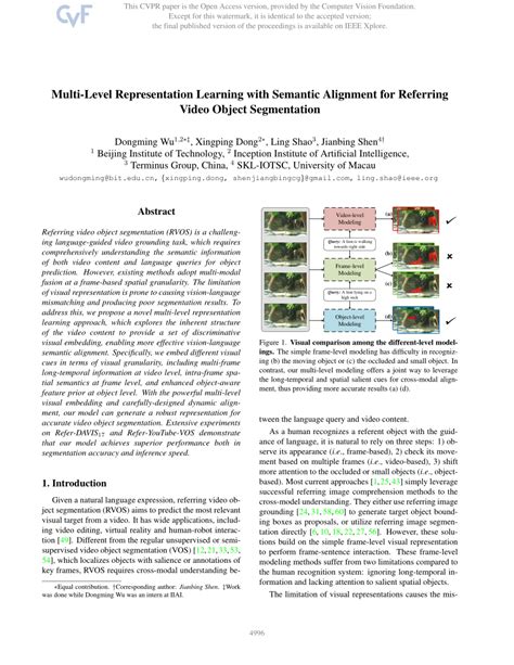 Pdf Multi Level Representation Learning With Semantic Alignment For Referring Video Object