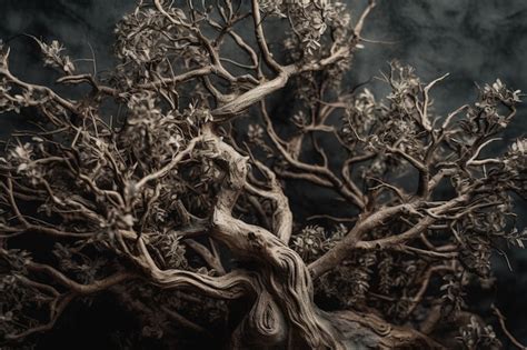 Premium AI Image A Tree With A Twisted Trunk And Branches