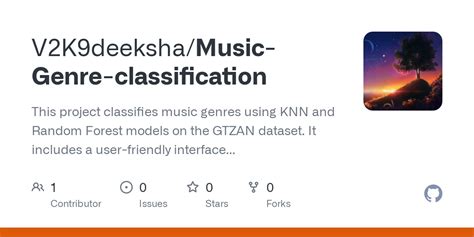 Github V2k9deekshamusic Genre Classification This Project Classifies Music Genres Using Knn