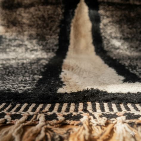 Bold Black Moroccan Rug Handmade Dark Berber Carpet King Of Handmade