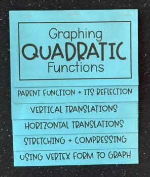 Graphing Quadratic Functions Algebra Foldable By Lisa Davenport