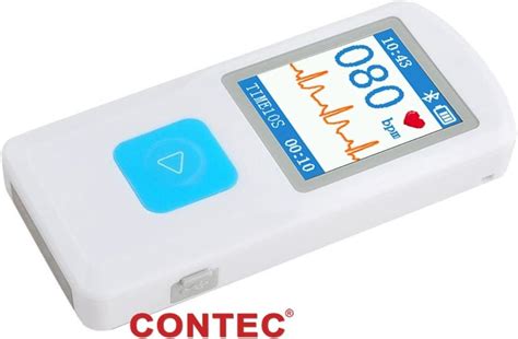 Contec Portable Ecgekg Monitor Pc Software Electrocardiogram Bluetooth Heart Rate Beat Lcd