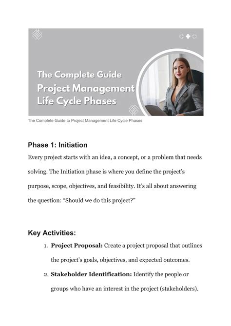 The Complete Guide To Project Management Life Cycle Phases Pdf Computer Software And