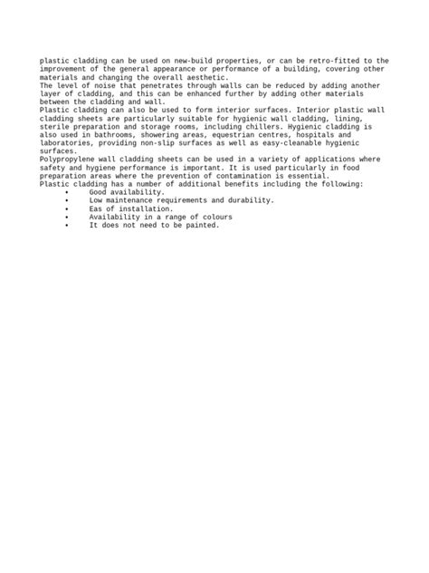 Plastic Cladding Pdf