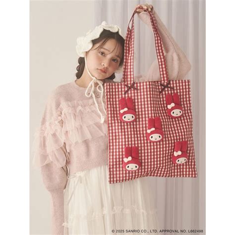 メリージェニー Merry Jenny ギンガムもこもこマイメロトート （レッド） ファッション通販 Fashion Walker