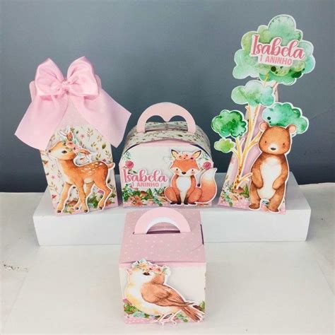 Kit De Lembranças Personalizadas Para Festas No Tema Bosque Encantado 4 Modelos Unidunitê In