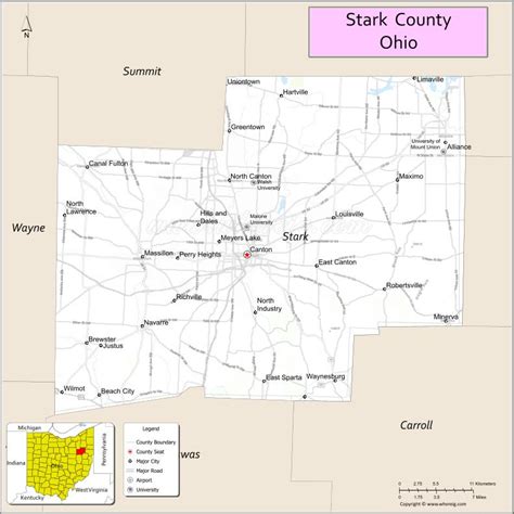 Map Of Stark County Ohio Where Is Located Cities Population