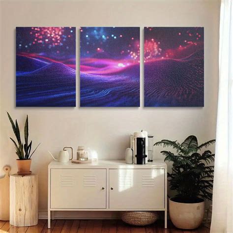 3pcs Patriotic American Flag Canvas Wall Art Set Frameless Triptych