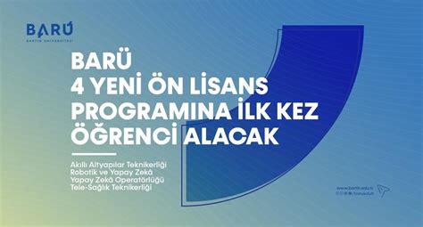 BarÜ 4 Yeni ön Lisans Programına Ilk Kez öğrenci Alacak Bartın Üniversitesi BarÜ
