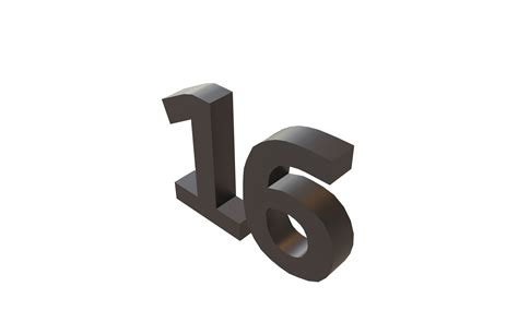 3d Model Date Number 16 V1 001 Vr Ar Low Poly Cgtrader