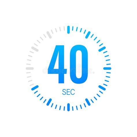 40 Second Timer Clock 40 Sec Stopwatch Icon Countdown Time Digital