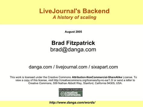 Livejournals Backend A History Of Scaling Pdf