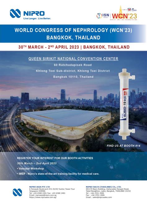 Nipro At World Congress Of Nephrology Wcn 2023 Nipro Asia Live Longer Live Better