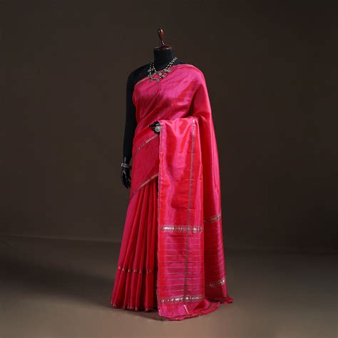 Pink Mangalagiri Handwoven Pure Silk Pattu Saree