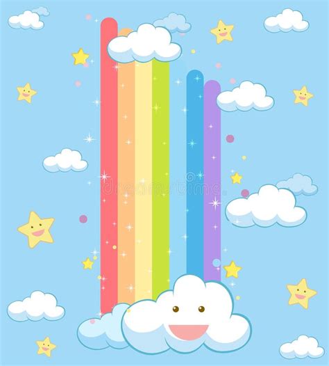 Cute Pastel Rainbow Background Stock Vector Illustration Of Vector
