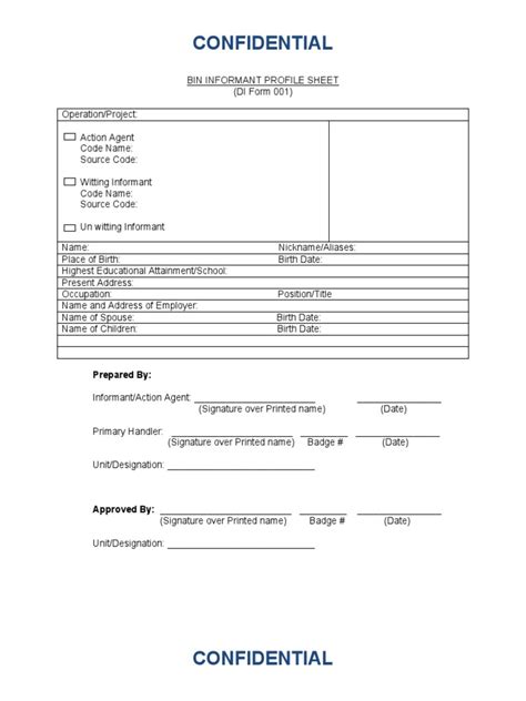 Bin Form Pdf