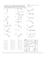 Points Lines Planes Naming Practice With Symbols Course Hero