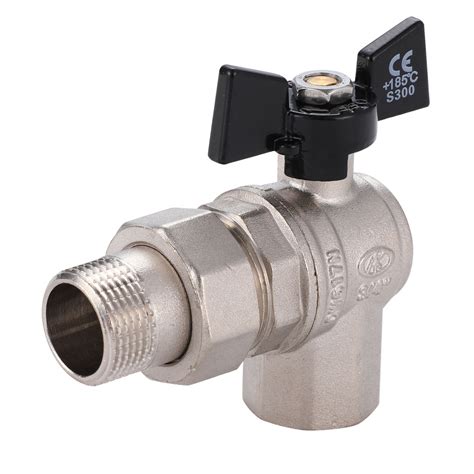 Кран шаровый 3 4 дюйма угловой ВР НР Aosker с американкой ручка бабочка полнопроходной купить