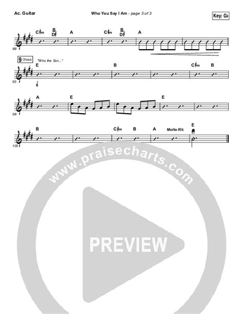 Who You Say I Am Acoustic Guitar Sheet Music Pdf Hillsong Worship
