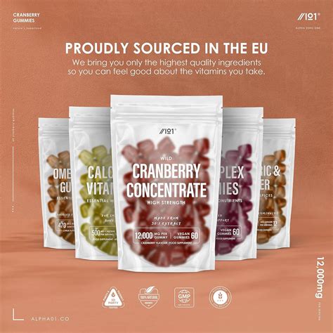 Cranberry Extract Gummies 12000mg Potent Tapioca Cranberry Flavour