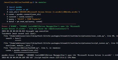 the ms access database path was not accepted during deployment using