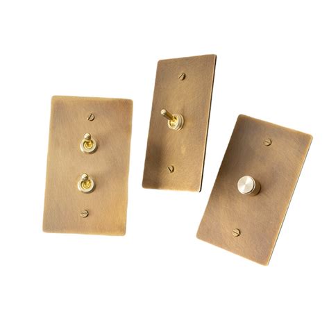 Retro Light Switches Dimmer Toggle Aged Brass Finish Etsy