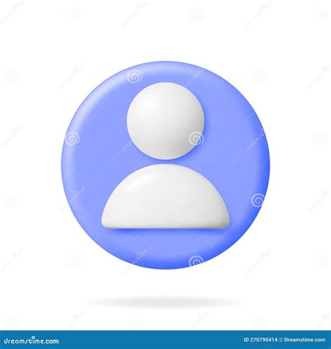 3d Simple User Icon Isolated Stock Vector Illustration Of Avatar Background 270790414
