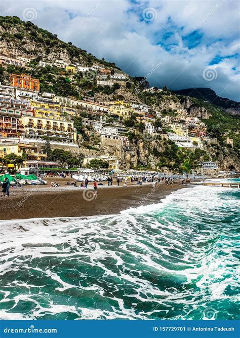 Positano View From The Sea Editorial Photo Image Of Beautiful 157729701
