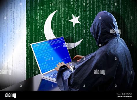 anonymous hooded hacker flag of pakistan binary code cyber attack