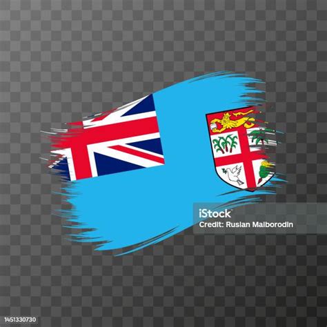 피지 국기입니다 그런지 브러시 스트로크 투명 한 배경에 벡터 그림입니다 0명에 대한 스톡 벡터 아트 및 기타 이미지 0명 개념 거친 Istock