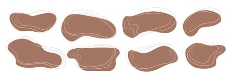 유기적 인 얼룩 모양 추상 트렌디 모카 무스 라인 색상 벡터 둥근 얼룩 형태 그래픽 요소 통하고 있는 투명한 배경 0명에 대한 스톡 벡터 아트 및 기타 이미지 Istock