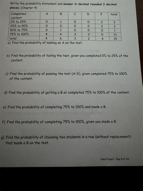 Solved Write The Probability Statement And Answer In Decimal Chegg