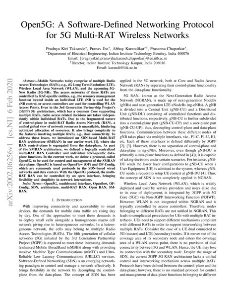 open5g a software defined networking protocol for 5g multi rat