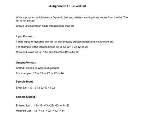 Solved Assignment Linked List Write A Program Which Chegg
