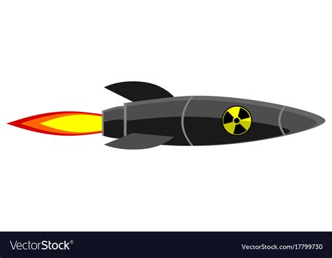 Cartoon Atomic Rocket Nuclear Bomb Royalty Free Vector Image