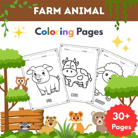 Farm Animal Coloring Pages Preschool And Kindergarten Printable Worksheets