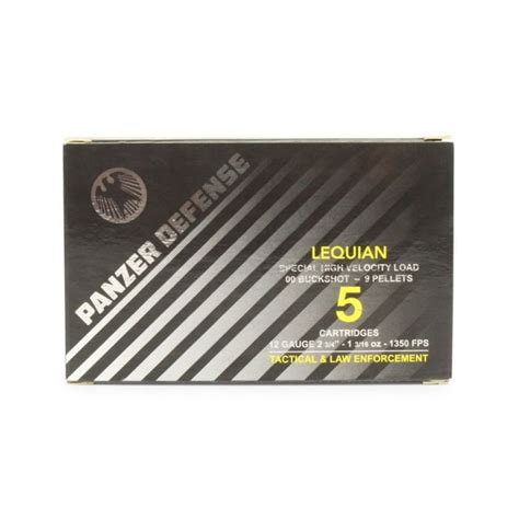 Panzer Defense Lequian 12 Gauge Ammo 275 9 Pellets 00 Buckshot 5 Shells