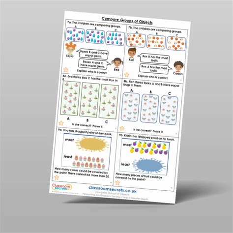 Year 1 Compare Groups Of Objects Reasoning And Problem Solving Resource Classroom Secrets