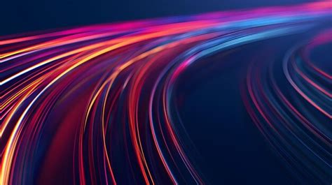 Modern Abstract Highspeed Movement Dynamic Motion Light Trails On Dark Blue Background Premium