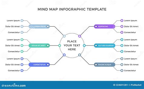 Mind Map Infographic Template Stock Vector Illustration Of Business