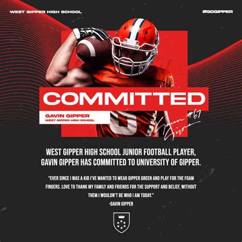 Free And Customizeable Football Commitment Graphic Templates