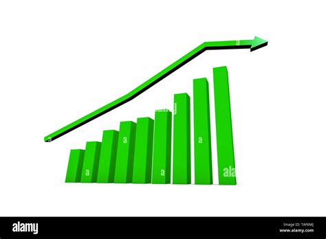 3d rendering front view of business statistic increasing graph chart