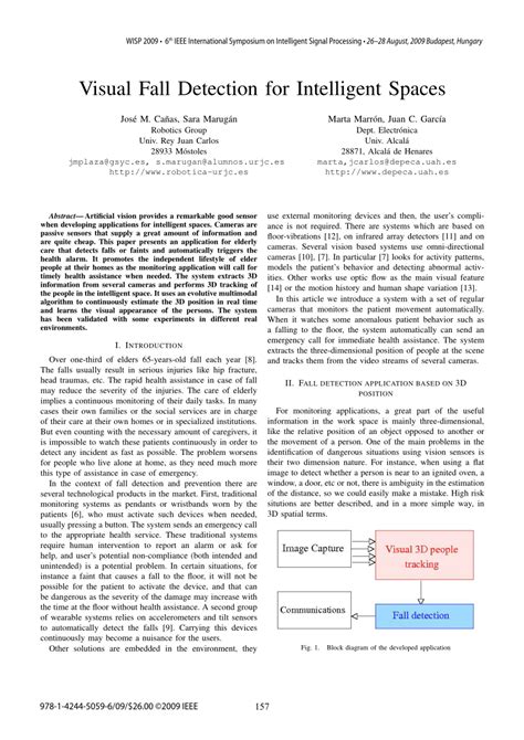 Pdf Visual Fall Detection For Intelligent Spaces
