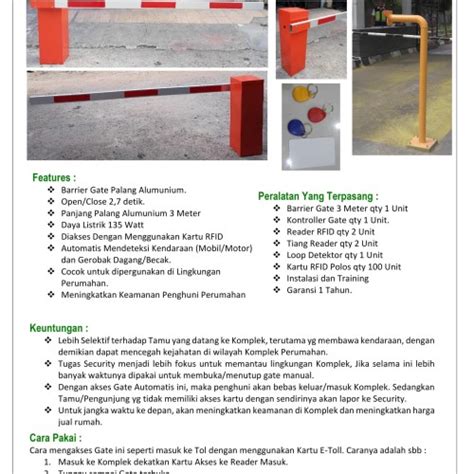 Jual Akses Gate Atau Barrier Gate Kota Bandung Integrasi Security Tokopedia