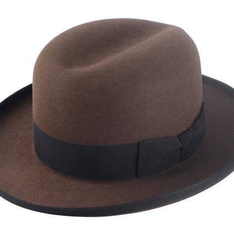 Customizable Brown Homburg Hat Signature Agnoulita Hats