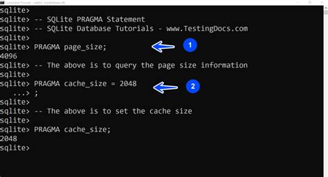 Sqlite Pragma Statement Testingdocs
